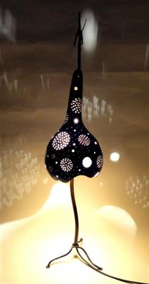 Lampe sur pied en calebasse Blue Flame