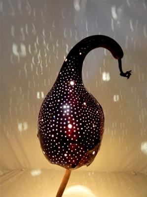 Lampe sur Pied en calebasse Black Swan